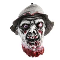China Realistic Zombie Head Halloween Mask 100% Natural Latex Adult Size for Haunted House Party for sale