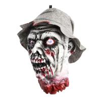 China Realistic Zombie Head Halloween Mask 100% Natural Latex Adult Size for Haunted House Party for sale