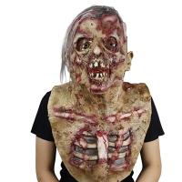 China Realistic Latex Zombie Mask Scary Halloween Costume Adult Size 100% Natural Rubber for sale