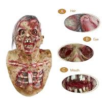 China Realistic Latex Zombie Mask Scary Halloween Costume Adult Size 100% Natural Rubber for sale