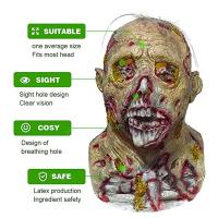 China Halloween Zombie Horror Mask Realistic Latex Half Face Scary Cosplay Prop Adult Size for sale