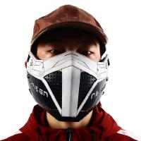 China Tokyo Ghoul Tatara Handmade White Half Face Resin Mask Halloween Costume Warrior Soldiers Props Adult Size for sale
