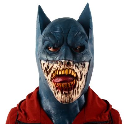 China Rotten Mouth Batman Halloween Masquerade Mask Adult Cosplay Latex Zombie Party Costume for sale