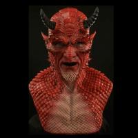 China Belial Demon Devil Halloween Masquerade Mask Red Plastic Adult Size Cosplay Prop for sale
