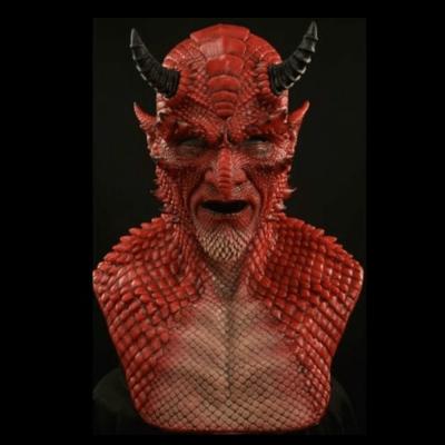 China Belial Demon Devil Halloween Masquerade Mask Red Plastic Adult Size Cosplay Prop for sale