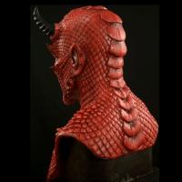 China Belial Demon Devil Halloween Masquerade Mask Red Plastic Adult Size Cosplay Prop for sale
