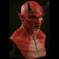 China Belial Demon Devil Halloween Masquerade Mask Red Plastic Adult Size Cosplay Prop for sale
