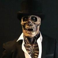 China CE Approved Latex Skeleton Mask Adult Cosplay Halloween Full Head Prop 100% Natural Rubber for sale