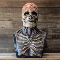 China CE Approved Latex Skeleton Mask Adult Cosplay Halloween Full Head Prop 100% Natural Rubber for sale