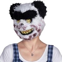 China Halloween Full Face Plush Bear Latex Mask 22x35cm Adult Size Handmade for sale