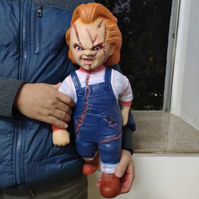 China 1:1 Scale Chucky Replica Horror Figurine 45CM Eco Friendly Latex Halloween Prop for sale