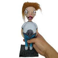 China 9.45 Inch Creepy Halloween Latex Doll Sculpture Weird Horror Decor for Lovers Handmade Scary Prop for sale