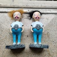 China 9.45 Inch Creepy Halloween Latex Doll Sculpture Weird Horror Decor for Lovers Handmade Scary Prop for sale
