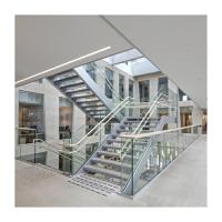 China 18mm aluminium u base glass ballustrading deck railing and stairs for sale