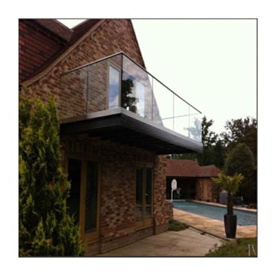 China Stainless steel u channel sizes frameless glass balustrade building regulations vinyl balcony railing for sale