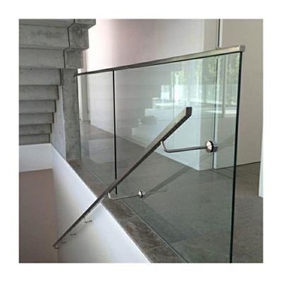 China Pvb laminated polished aluminium shoe base glass railing dimensions for sale