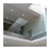 China Aluminium u profile channel tempered glass banister patio stairs with railing for sale