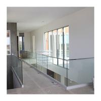China Aluminium u profile channel tempered glass banister patio stairs with railing for sale