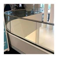 China Aluminium u profile channel tempered glass banister patio stairs with railing for sale