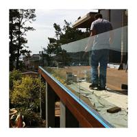 China Anodised aluminium u base glass stair balustrade prices fence for terrace for sale