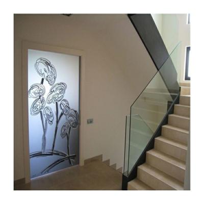 China 18mm aluminium u channel modern glass balustrade metal deck stair railing for sale