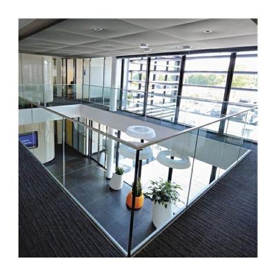 China Aluminum u base glass railing glass brackets patio stairs with railing for sale