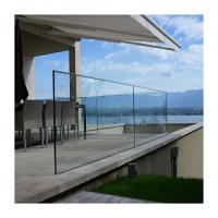 China Ultra clear 25mm aluminium shoe base glass handrail balcony for sale
