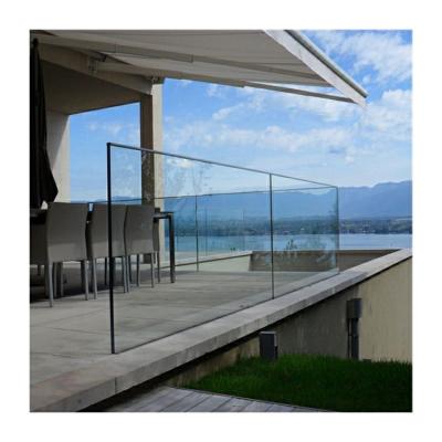 China Ultra clear 25mm aluminium shoe base glass handrail balcony for sale