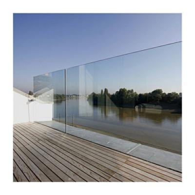 China Safety u channel balustrade ss railing with glass balcony for sale