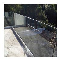 China AS stainless u channel laminated glass railing for sale