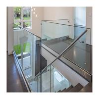 China Shoe base railing staircase steel railing designs with glass patio railings for sale for sale