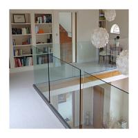 China Fencing shoe base steel railing design with glass privacy wall outdoor patio for sale