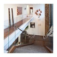 China Stainless shoe base glass handrail brackets short patio fence for sale