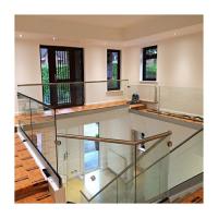 China Aluminium balustrades uk tempered glass handrail metal patio railing for sale