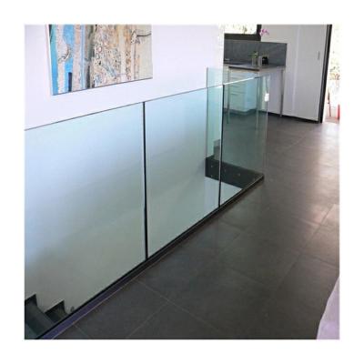 China 10mm aluminium shoe base glass railing prices curved patio railing for sale