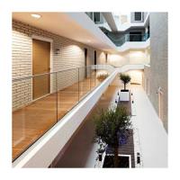 China Brushed aluminum shoe base glass railing section fence and patio contractors near me for sale