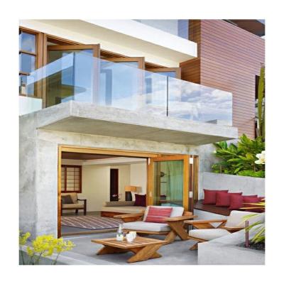 China Galvanised u channel fence feathers glass balustrade handrail balcony for sale