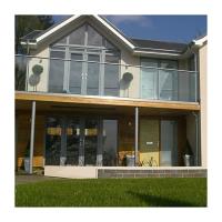 China Galvanised u channel fence feathers glass balustrade handrail balcony for sale