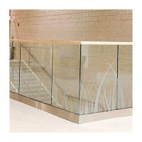 China Aluminium double shoe base glass stair railing systems covered patio with privacy wall for sale