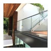 China Shoe base guardrail glass railing installation metal fence for patio for sale