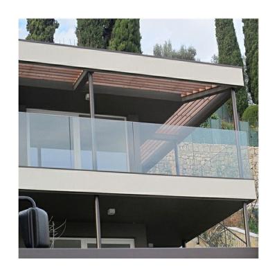 China 10mm aluminium u base toughened glass balustrade panels powder coated balcony railings for sale