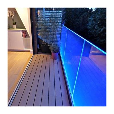 China Aluminium double u base interior glass railing balcony baluster design for sale