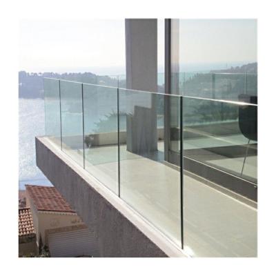 China Brushed stainless steel u channel steel and glass railing fencing for balcony for sale
