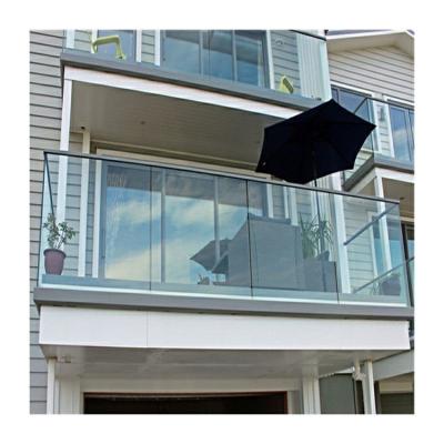 China Brushed stainless steel u base diy glass balustrade frameless balcony railings for sale