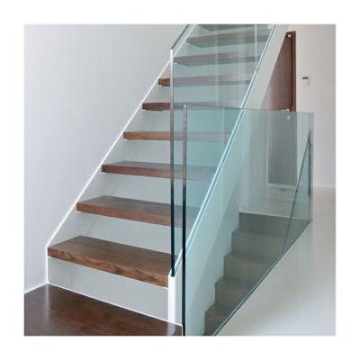 China Polished aluminium u channel glass handrail clamps outdoor deck stair railing for sale