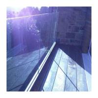 China Glass u base stainless glass banister price modern balcony balustrade for sale