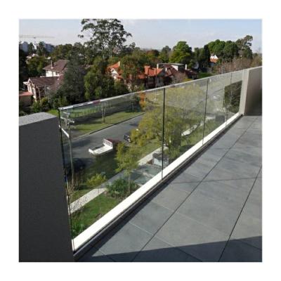 China Aluminium double u channel glass clamps for 15mm glass balcony banister for sale