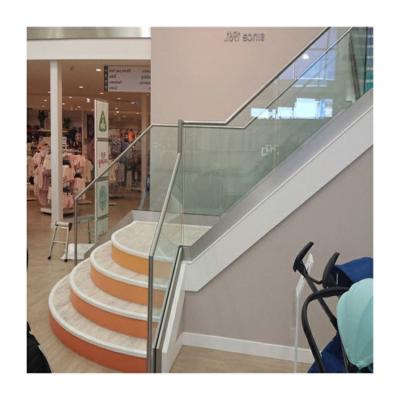 China Glass railing base shoe steel glass clamps black stair railing outdoor for sale