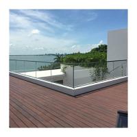 China Stainless steel u base sizes frameless glass balustrade thickness metal terrace railings for sale