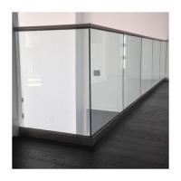 China 6mm aluminium shoe base glass panel handrail railing on paver patio for sale